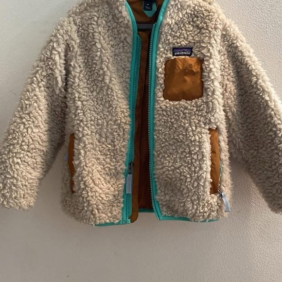 Patagonia | Jackets & Coats | Patagonia Tan And Teal Fleece Jacket ...